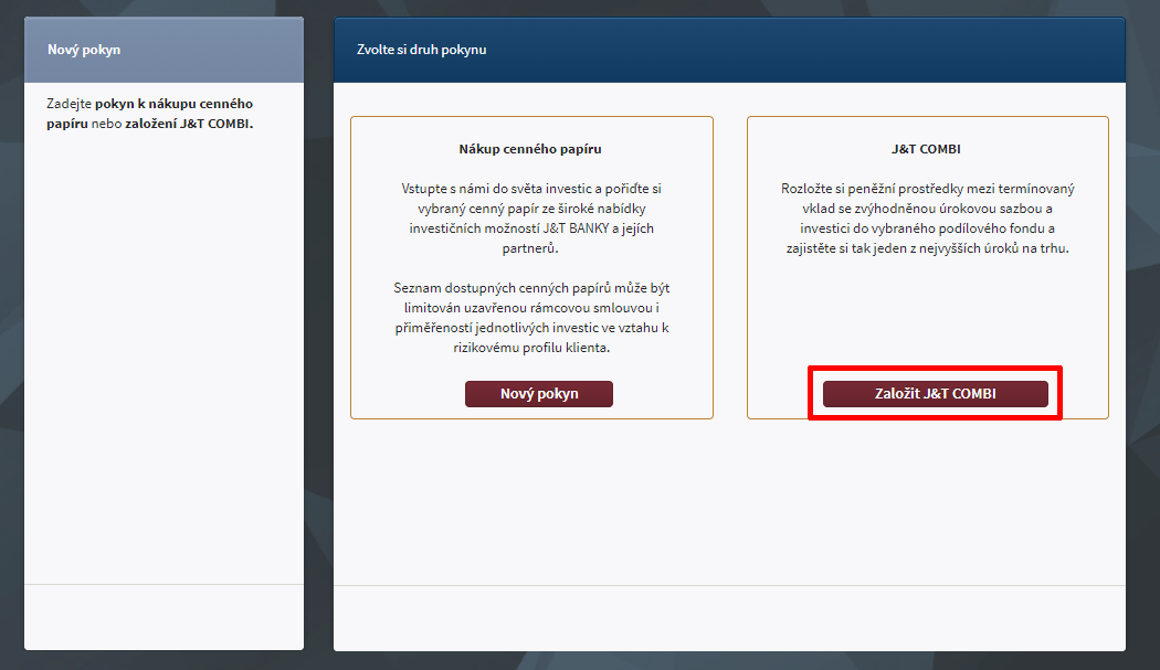 J&T Zlepšujeme internetové bankovnictví